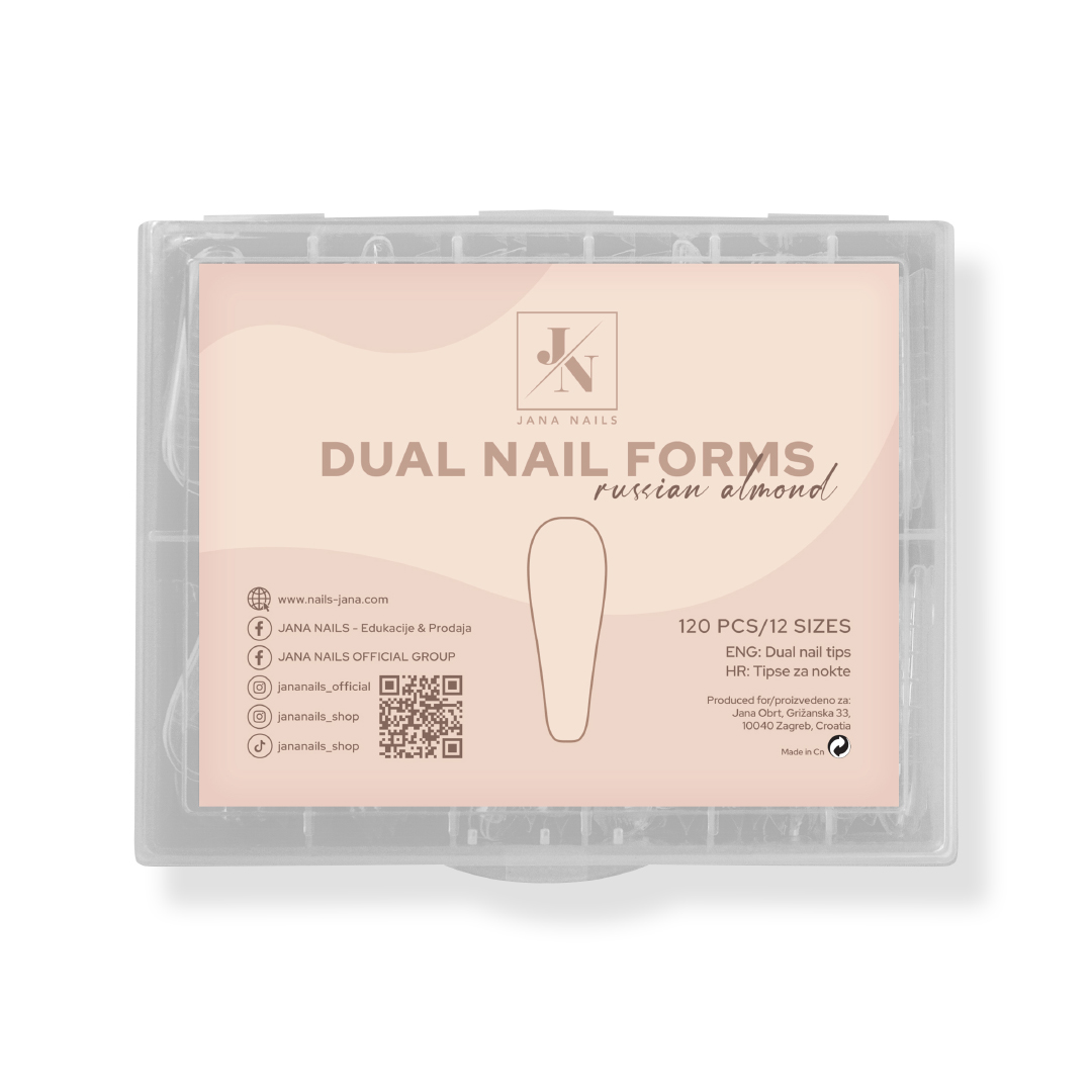 Dual nail form - Russian almond-long 120 pcs - DUAL NAIL FORM SYSTEM ...
