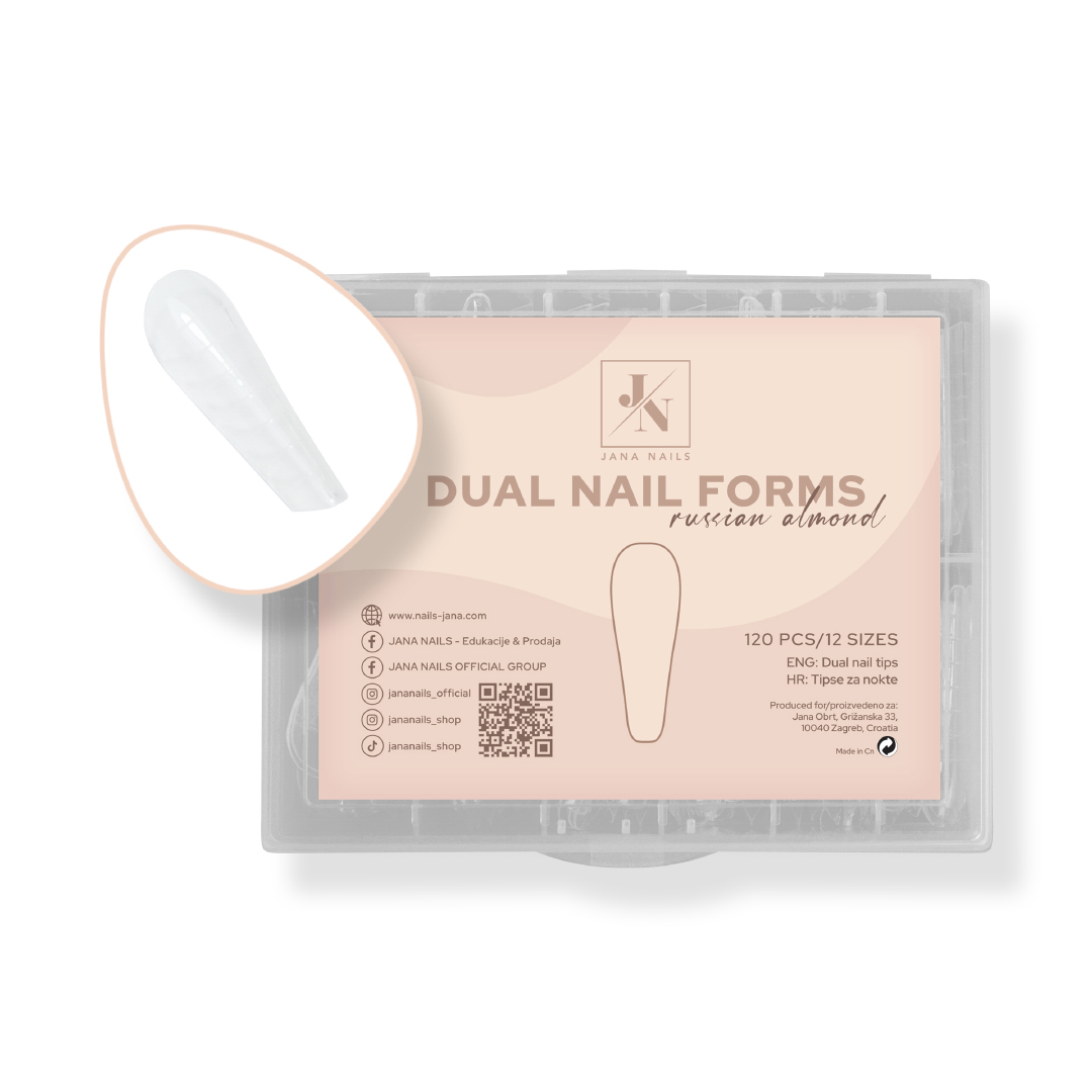 Dual nail form - Russian almond-long 120 pcs - DUAL NAIL FORM SYSTEM ...