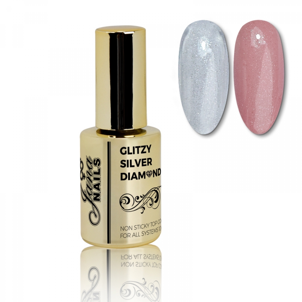 Glitzy silver diamond - 10ml - Top / Finish gel - Shop - Jana Nails